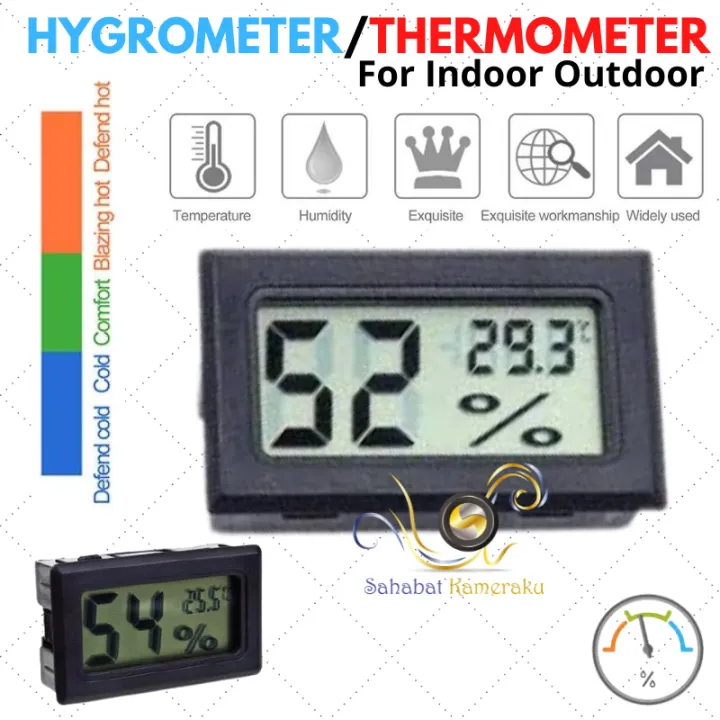 Higrometer Hygrometer Kelembaban Suhu dan Termometer/Temperatur Digital ...