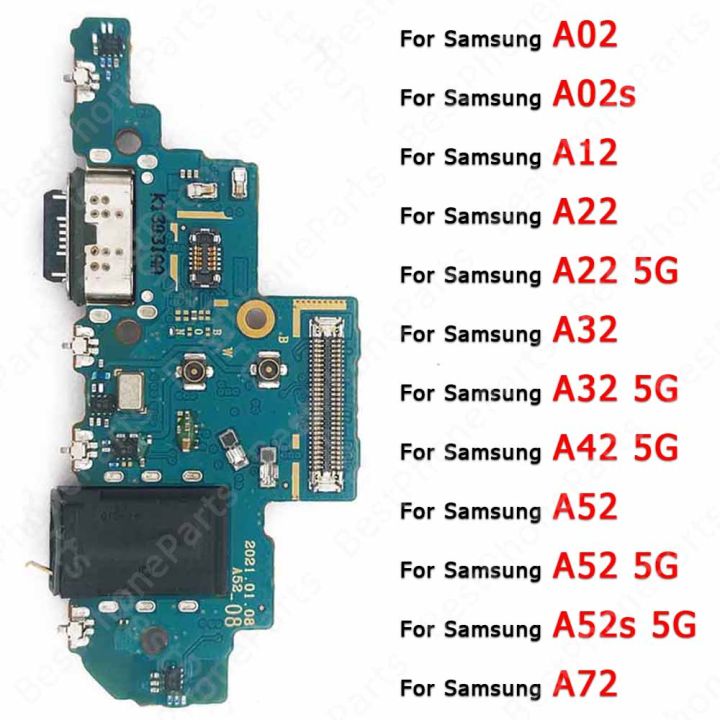 ชาร์จพอร์ตดั้งเดิมสำหรับ Samsung Galaxy A02 A02s A12 A22 A32 A42 A52 A52s A72 5กรัมบอร์ดซ่อม ...