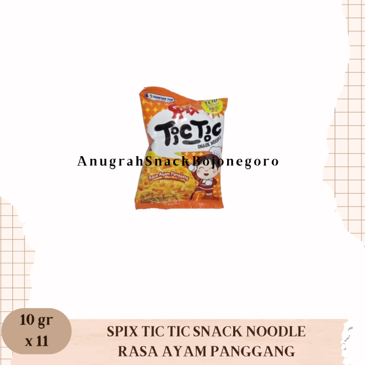 Spix Tic Tic Snack Noodle Rasa Ayam Panggang Renceng 10gr x 11 | Lazada ...