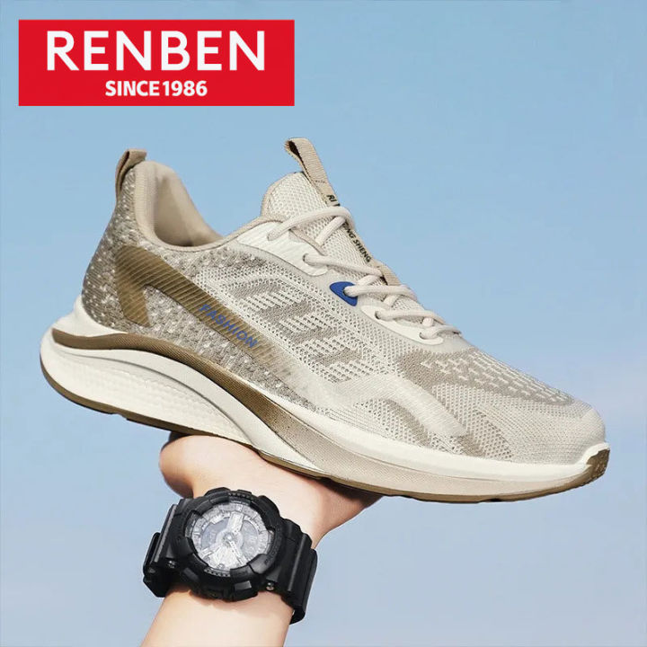 RENBEN Giày nam mới lưới dệt thoi ngang thoáng khí xu hướng Giày chạy bộ Giày thể thao giản dị ...