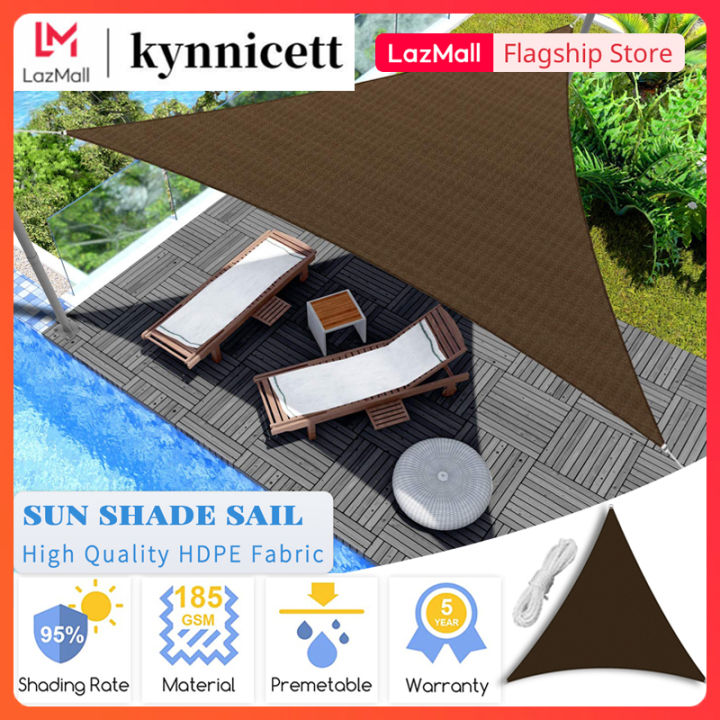 【5 Years Warranty】Sun Shade Sail Net Brown Triangle Canopy Awning High Quality 185GSM HDPE 95%UV ...