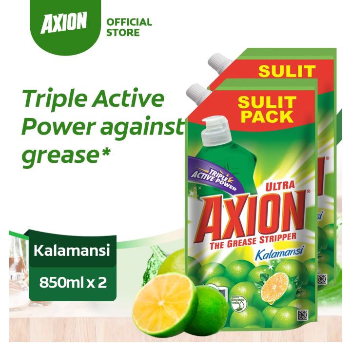 Axion 24 Hour Germ Kill Antibacterial Dishwashing Liquid Calamansi Doy 850ml Pack Of 2 | Lazada PH