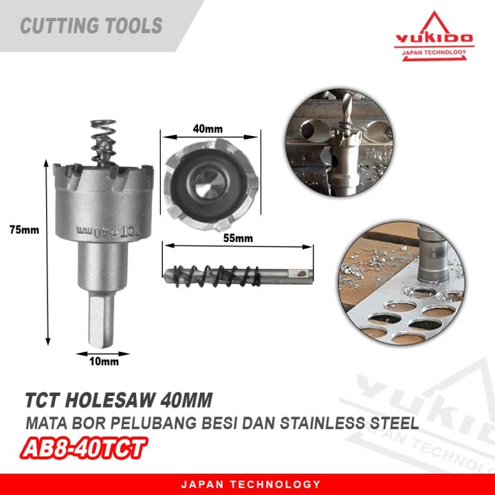 SUPER TAJAM DAN KUAT !! 40MM Hole Saw Holesaw TCT Bor Besi Alat Lubang ...