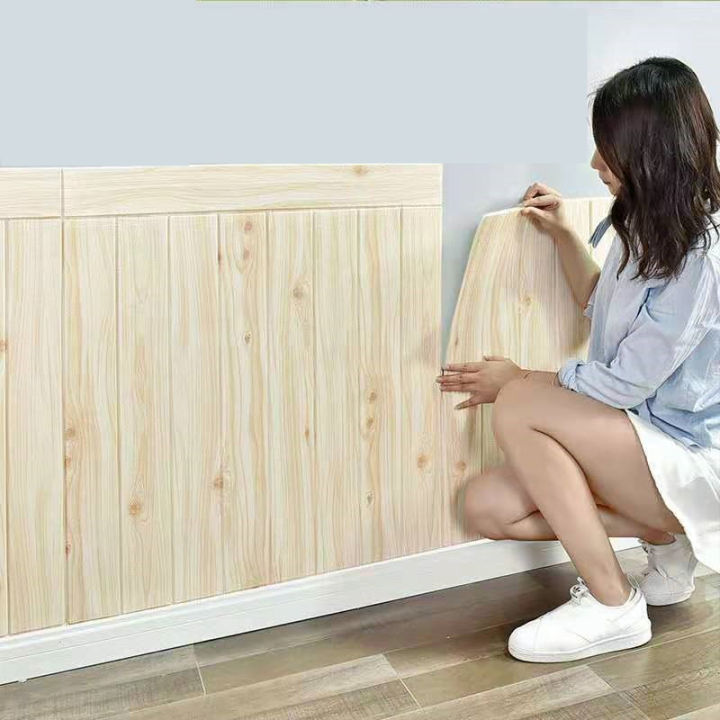 1PCS 70*70cm PE Foam Wallpaper Wood/Brick Pattern 3D self adhesive wall ...