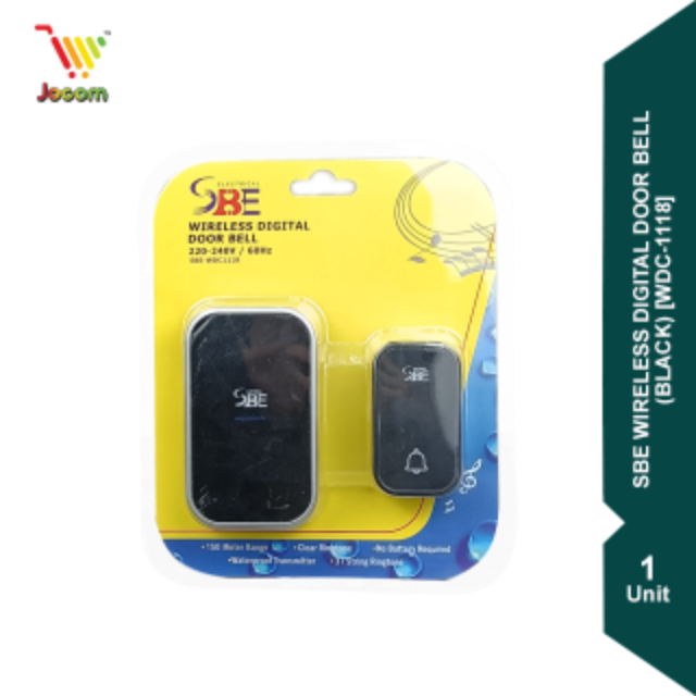 SBE Wireless Digital Door Bell (Black) [WDC-1118] | Lazada