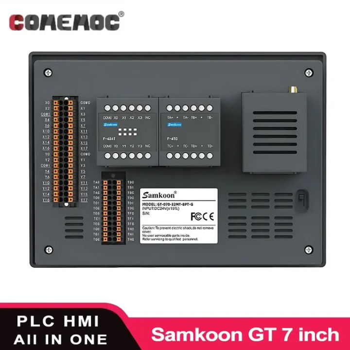Samkoon HMI with PLC GT 070 7 Inch HMI PLC ALL in One Built in PLC GT-070-32MT-8PT-G GT-070-32MT ...