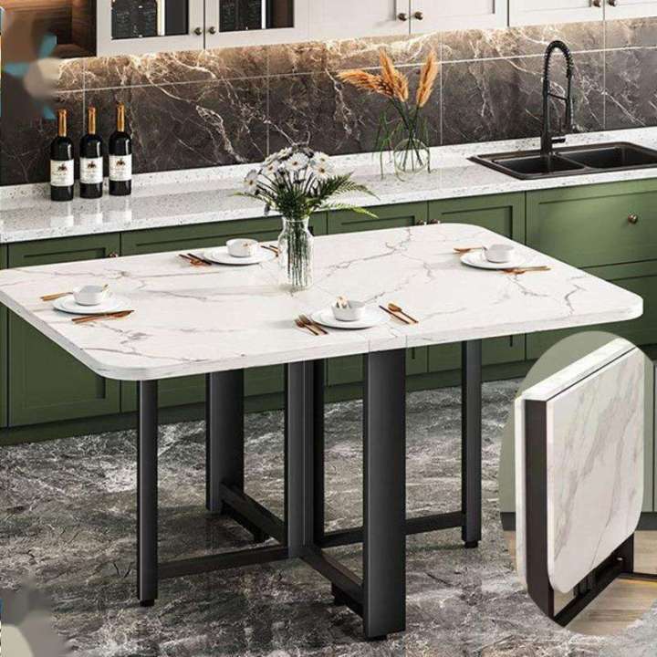 Folding Table Expandable Dining With Pulleys Small Folding Table ...