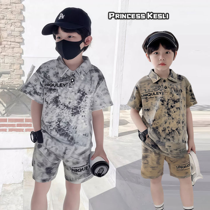 PRINCESS KESLI ชุดเสื้อโปโลเด็ก เสื้อแขนสั้น และกางเกงขาสั้น สไตล์ ...