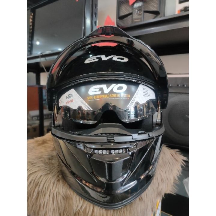 EVO VXR 5000 MODULAR HELMET (gloss black) with EXTRA LENS and FREEBIES ...