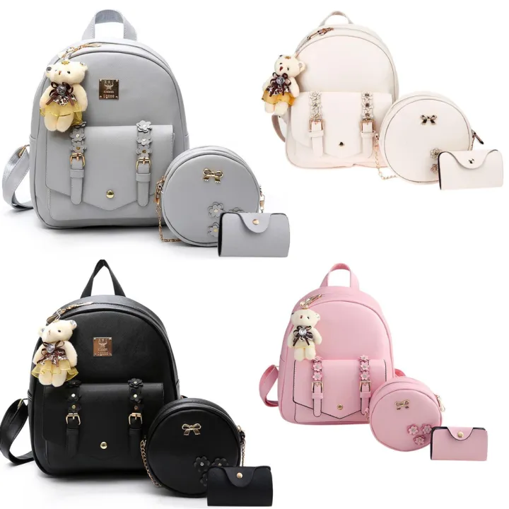 BeyondB Cute Flower Design 3 in 1 Waterproof Backpack Set Ladies ...