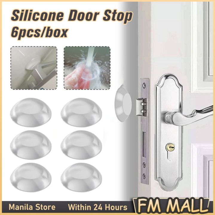 6pcs Transparent Protector Wall Round Self-adhesive Soft Silicone Door ...