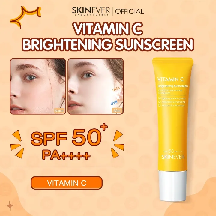 SKINEVER SPF50+++ Sunscreen Vitamin C Brightening Waterproof Long ...