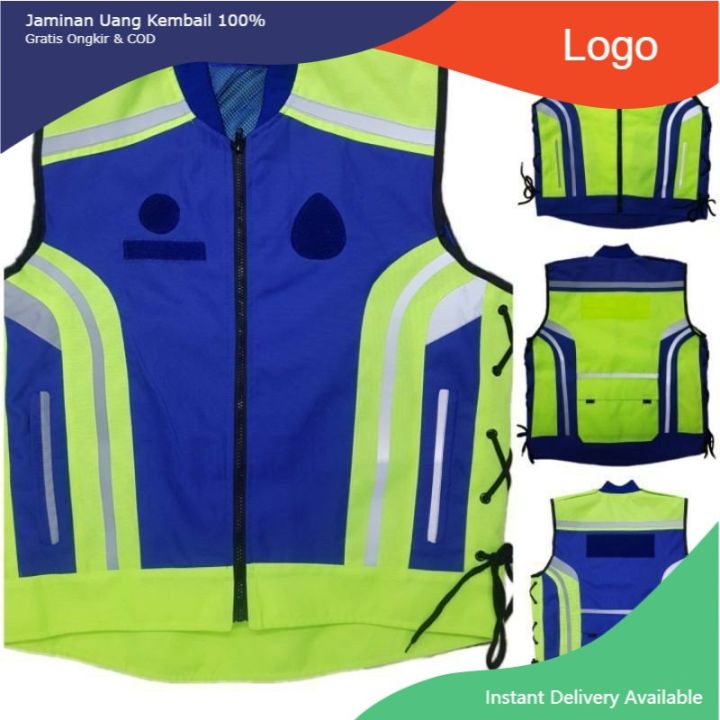 Vest Reflector BIRU/HIJAU SKALI LOGO (APM/ AADK/RELA/MARSHALL ...
