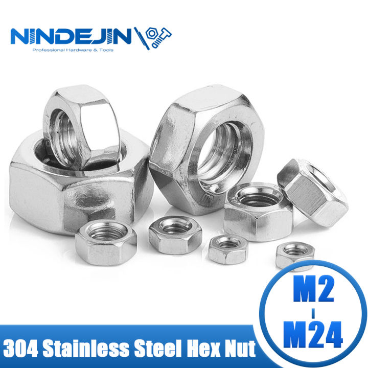 NINDEJIN Hexagon Hex Nuts Metric DIN934 M2 M2.5 M3 M4 M5 M6 M8 M10 M12 M14 M16 M18 M20 M22 M24 ...