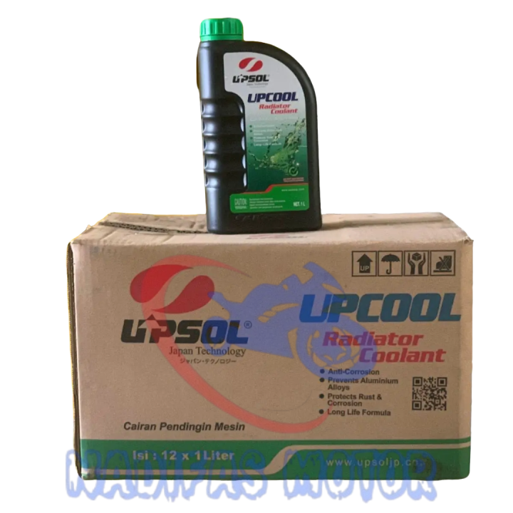 Air Radiator Coolant UPSOL 1 Liter / 1000ml 1 Dus Isi 12 Botol Original ...