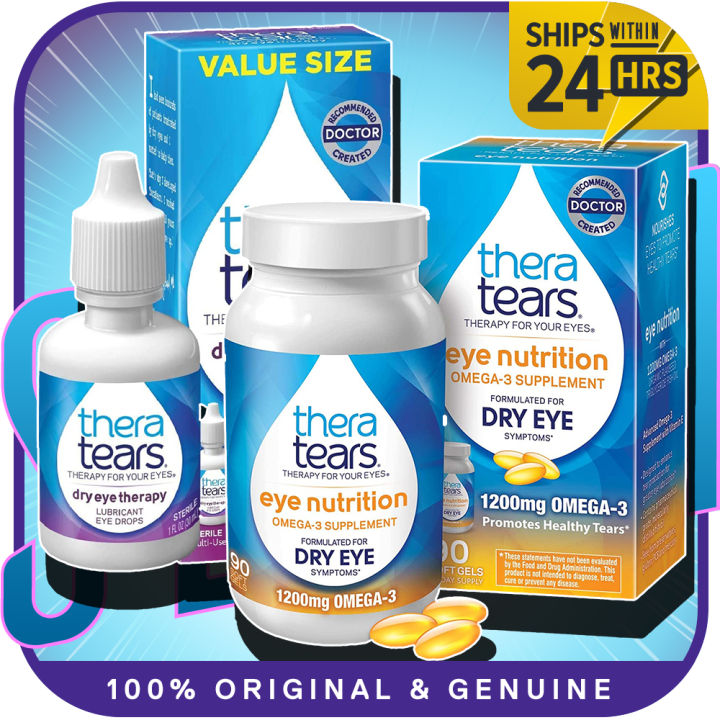 TheraTears Dry Eye Therapy Eye Drops | TheraTears 1200mg Omega 3 ...