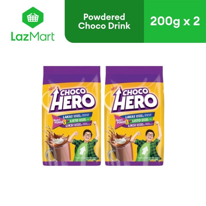 Choco Hero Powdered Choco Malt Milk Drink 200g - Pack of 2 | Lazada PH