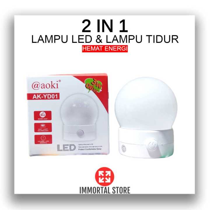 Lampu Tidur Bedside Aoki AK-YD01 Lampu Kamar Tidur Dinding 2 In 1 ...