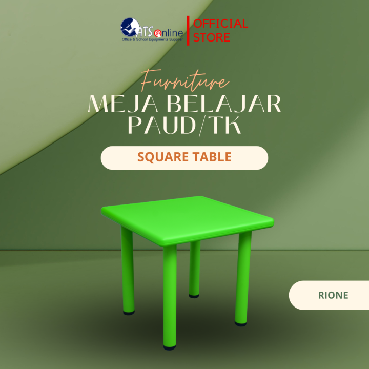 RIONE Meja Paud / TK Square / Meja Belajar Anak | Lazada Indonesia