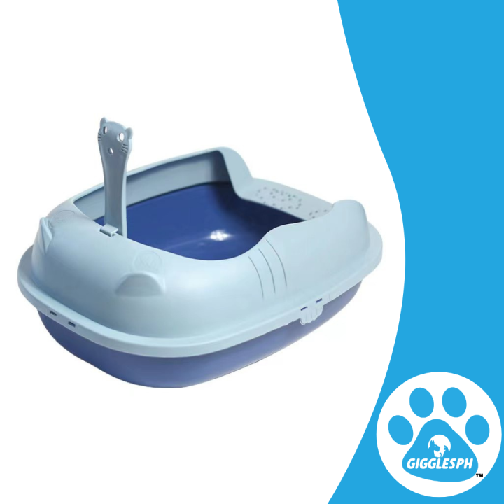 Cute Cat Litter Box Open Style With Scoop | Lazada PH