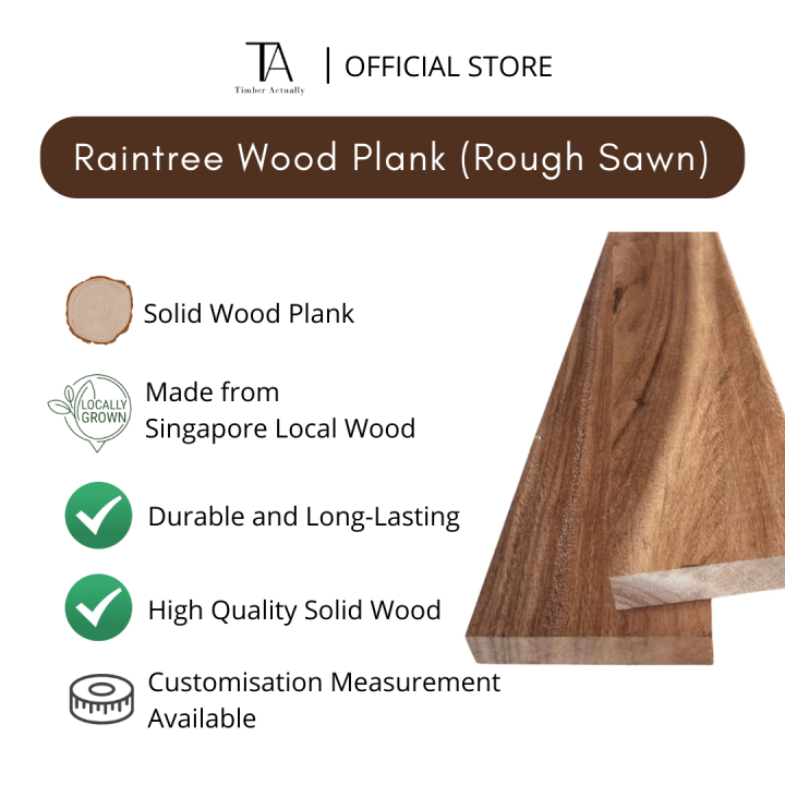 [SG STOCK] Solid Wood Raintree Wood Plank - Rough Sawn (Timber for ...