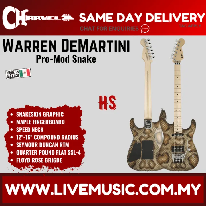 Charvel Warren Demartini Signature Pro-Mod Snake Electric Guitar, Maple ...