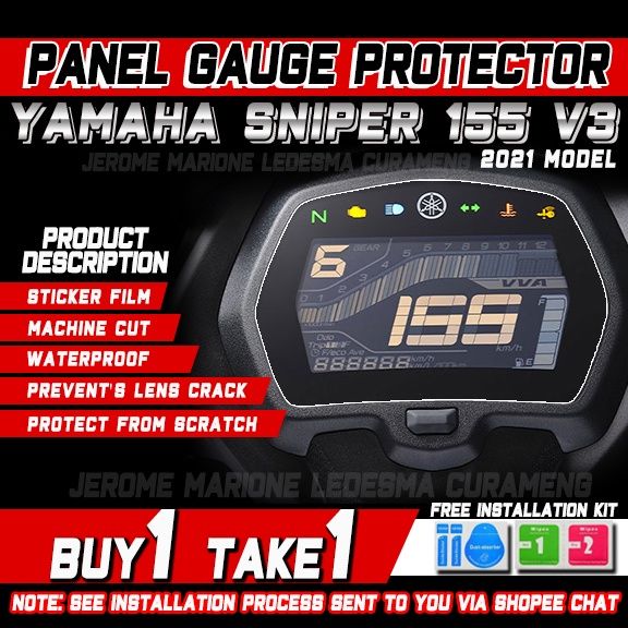 PANEL GAUGE PROTECTOR YAMAHA SNIPER 155 V2021 | Lazada PH