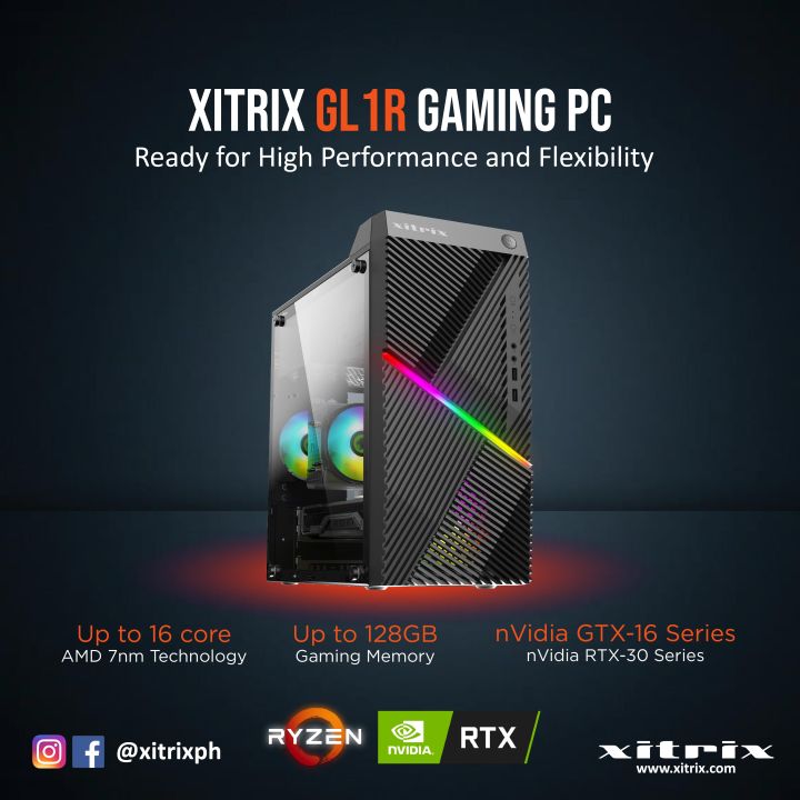 Xitrix GL1R AMD Ryzen 5 Gaming PC (Ryzen 5000 Processor, GTX/RTX GPU ...