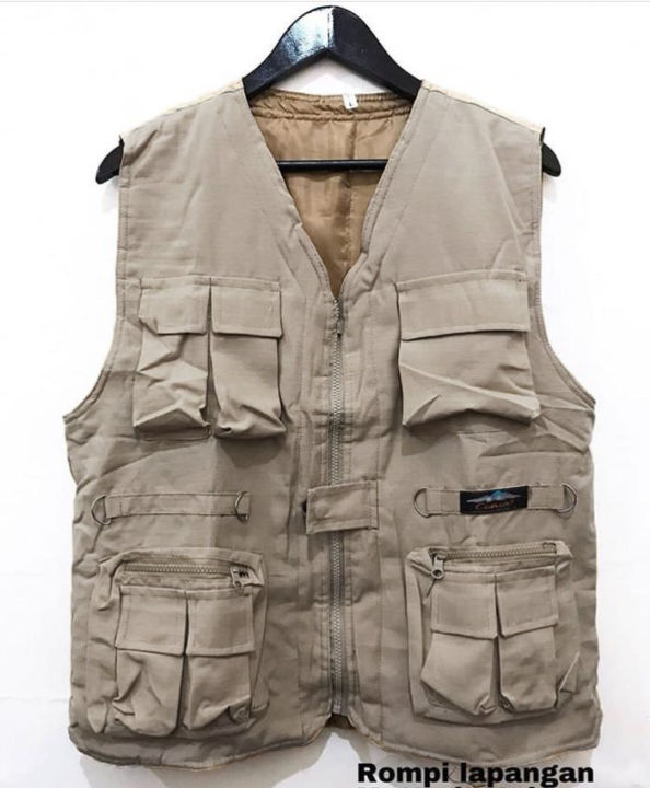 Ar-Raihan-Rompi Lapangan Outdoor Cream, Rompi Pria, Rompi Pria Motor ...