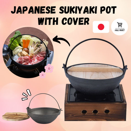 Japanese Sukiyaki Pot with Cover | Japanese Hot Pot Steamboat Pot ...