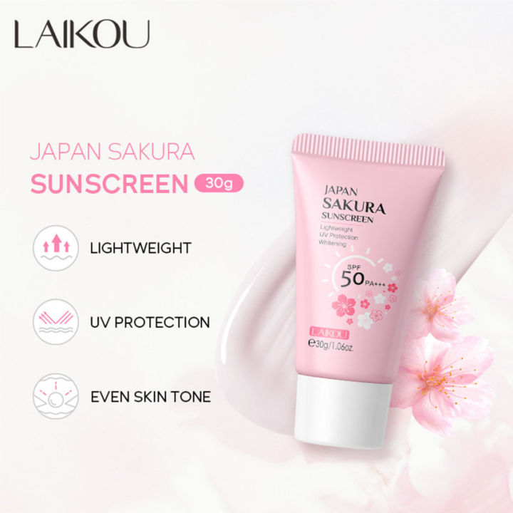 Sun Cream SPF50 Sakura Face & Body Sunscreen 1.06oz Natural ...