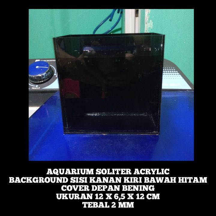 AQUARIUM SOLITER SELFIE BACKGROUND HITAM - UKURAN 12X6,5X12 - COVER ...