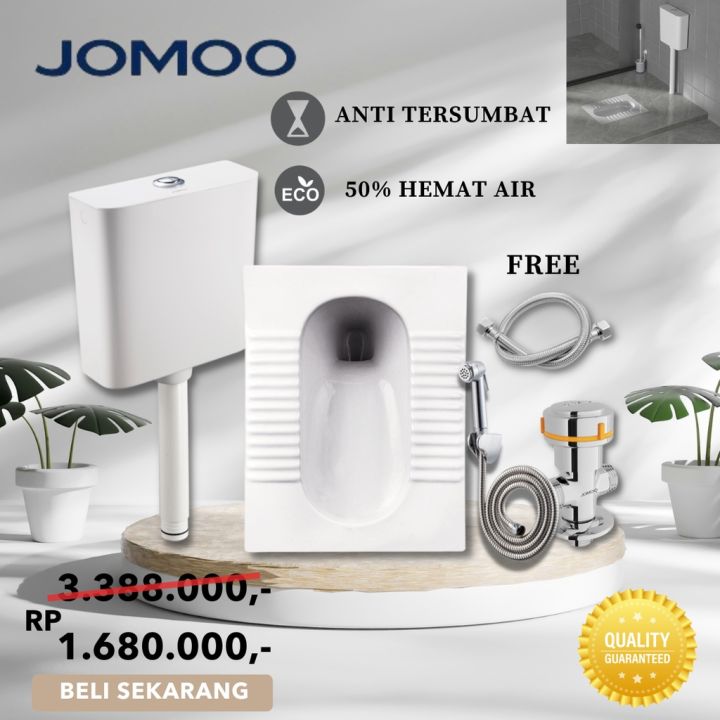 Jomoo Satu Set Closet Jongkok type S dan Semprotan Toilet Hemat air anti tersumbat Bergaransi ...