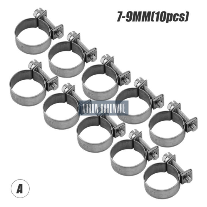 10Pcs Car Fuel Hose Clips Set Mini Carbon Steel Air Hose Clamp Petrol ...