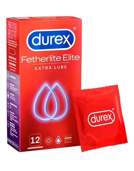 Durex Fetherlite Elite Condoms 12's [For man] Extra Lubricant | Lazada