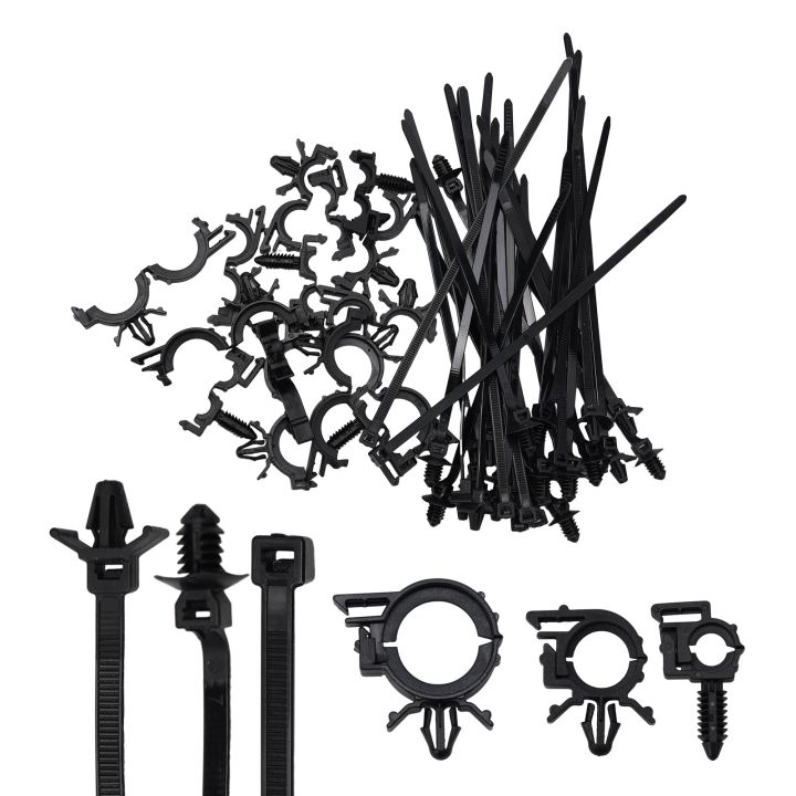 【BONJOY】 Engine Bay Wiring Accessories 45 Piece Cable Zip Ties & Wire ...