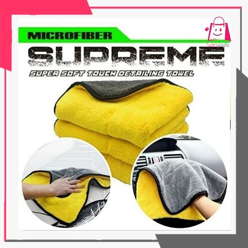 KAIN LAP MICROFIBER 400GSM UK 25X25 , 30X30 , 30X40CM KAIN LAP KUNING ...