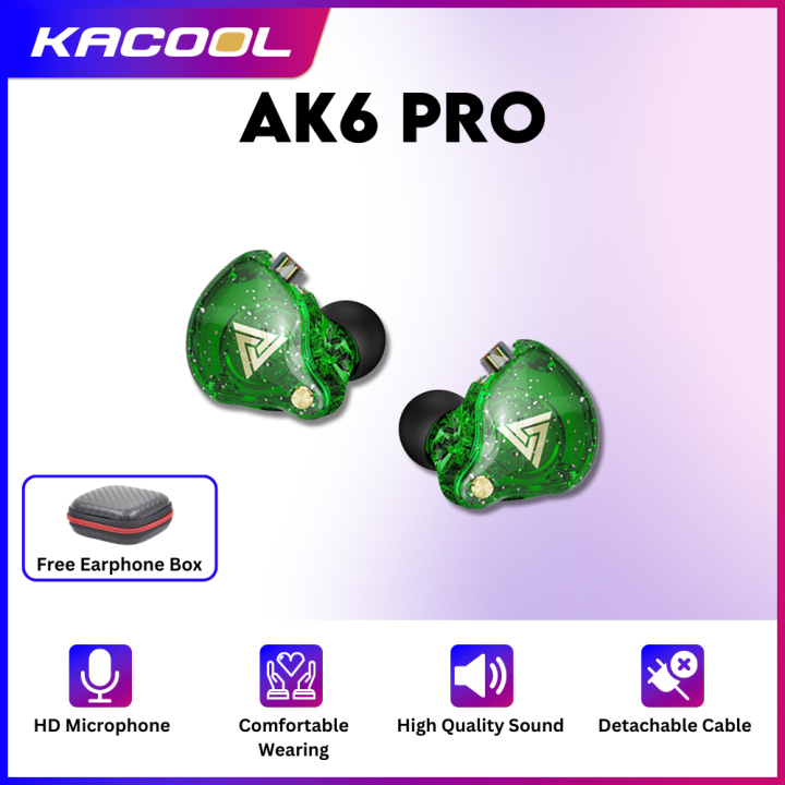 QKZ Ak6 Pro Wired Hi-Fi Bass Earbuds Monitor With Removable Earphone ...