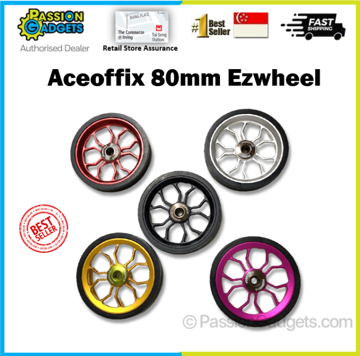 80mm Ezwheel Aceoffix Easy Wheels Dura for Brompton Pikes 3sixty Camp ...