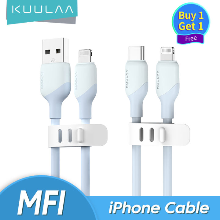 【Buy 1 Get 1 Free】KUULAA For iphone USB C Cable PD 30W USB A 2.4A MFi ...