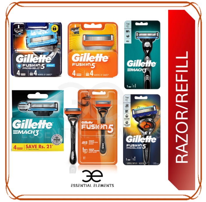 GILLETTE Razor / Refill Fusion 5 | Proglide Flexiball Proshield | Mach ...