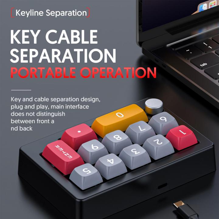 SUDDY USB Mini 12 Key Keypad Single Handed Keyboard Ergonomic Design ...