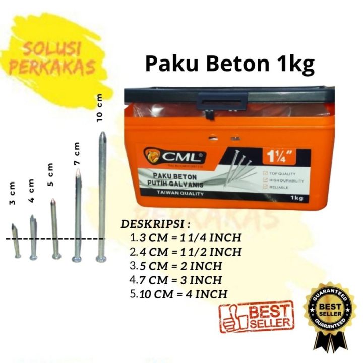 Paku Beton Galvanis CAMEL 1 inch 1-1/4 inch 1-1/2 inch 2 inch 3 inch 4 ...