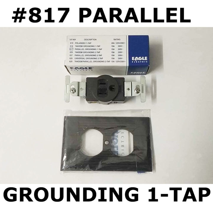 ORIGINAL EAGLE CAT NO# 817 PARALLEL GROUNDING 1-TAP 15A 250V RECEPTACLE ...