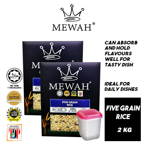 Mewah Five Grain Rice 2Kg Bundle With Free Container | Lazada