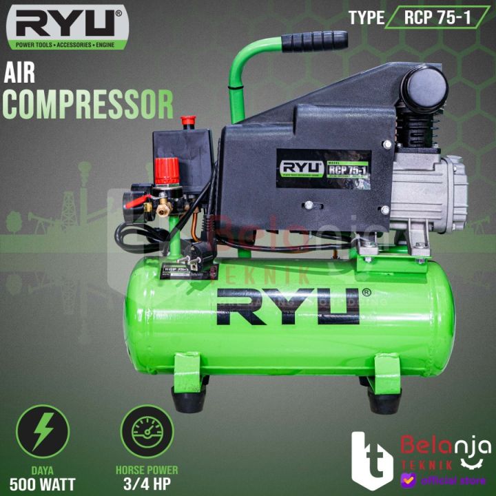 Ryu Air Kompressor RCP 75-1 Kompresor Angin Tekiro RCP75-1 0.75 Hp ...