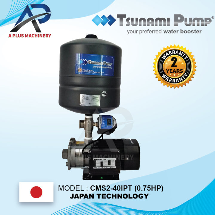 TSUNAMI CMS2-40IPT (0.75HP) STAINLESS STEEL HOME WATER PUMP WITH ...