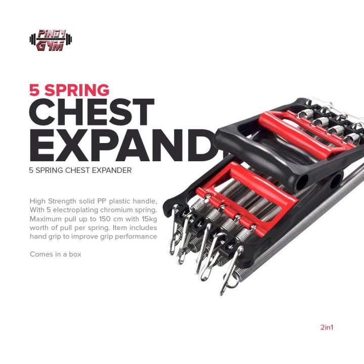 NEXA Chest Expander And Hand Gripper 5 Springs Muscle 2 In 1 WITH GRIP ...
