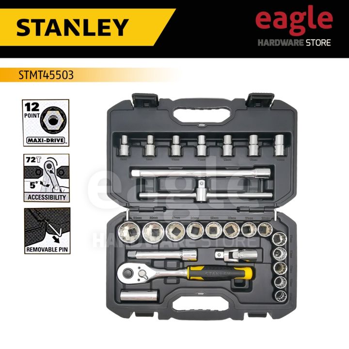 Stanley STMT45503 10 - 32mm 1/2" 12pt 26 pcs Socket Set | Lazada