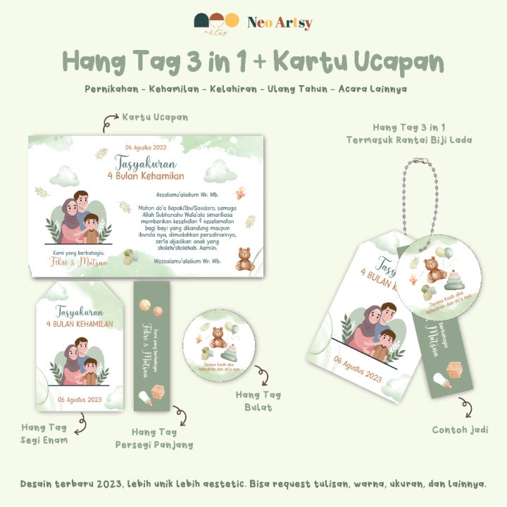 Custom Hang Tag Souvenir Hampers Ramadan / Hang Tag Kue Lebaran / Hang ...